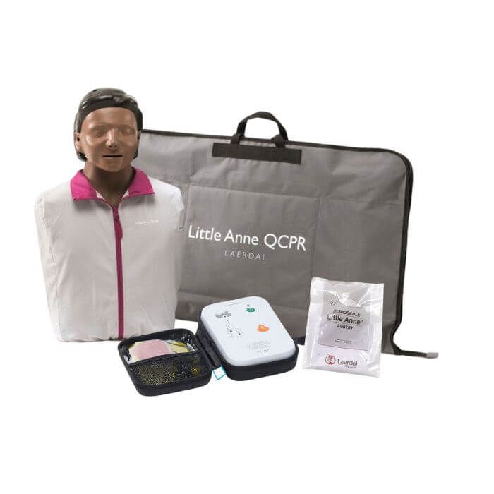 Laerdal Little Anne QCPR (Donker) + AED-trainer | aedvoordelig.nl